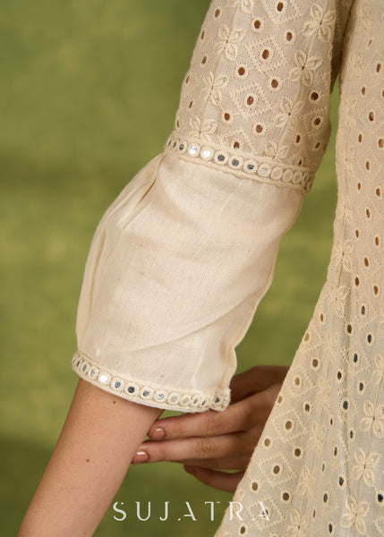 Off White Cotton Hakoba Top – Sujatra