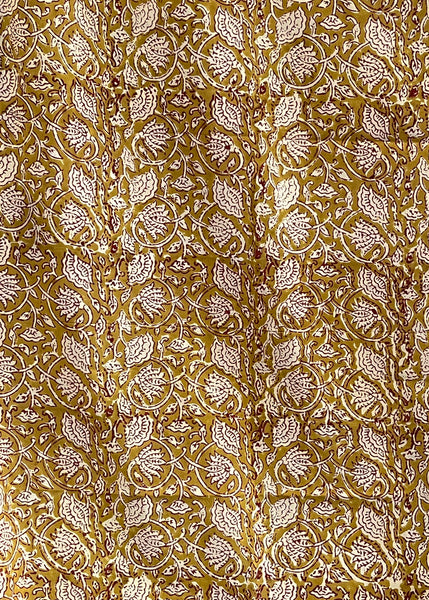 Mustard Floral Printed Cotton Fabric – Sujatra
