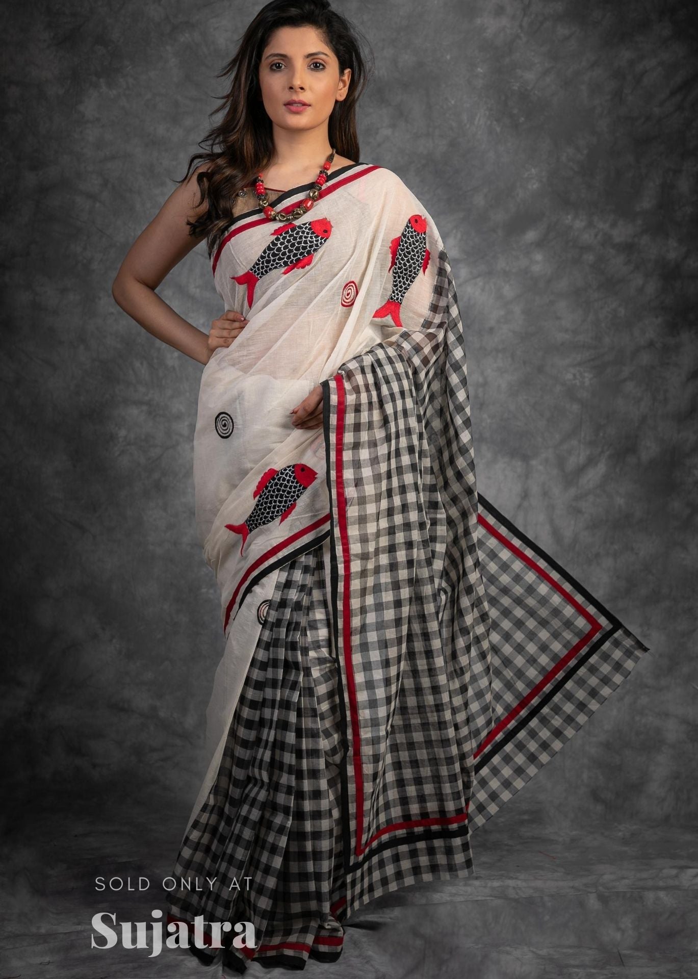 fish border saree